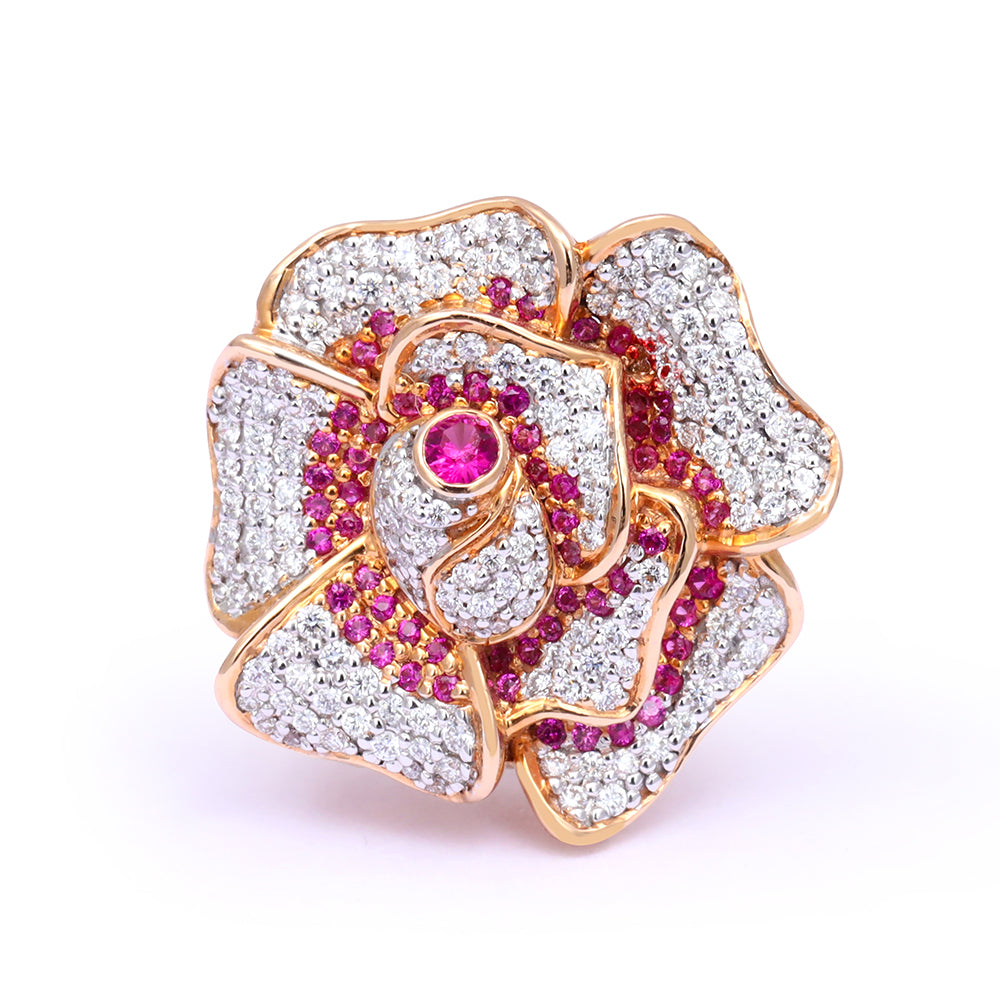 Buy Rose Radiance Ruby Diamond Ring | Zaveri Bros